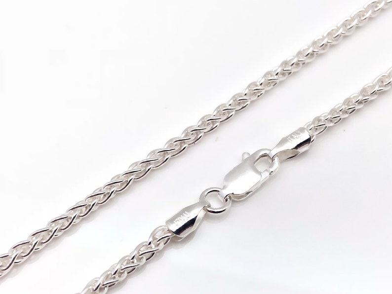 Silver Wheat Chain 2.5mm // Wheat Chain 060 // Medium Size Pendant ...