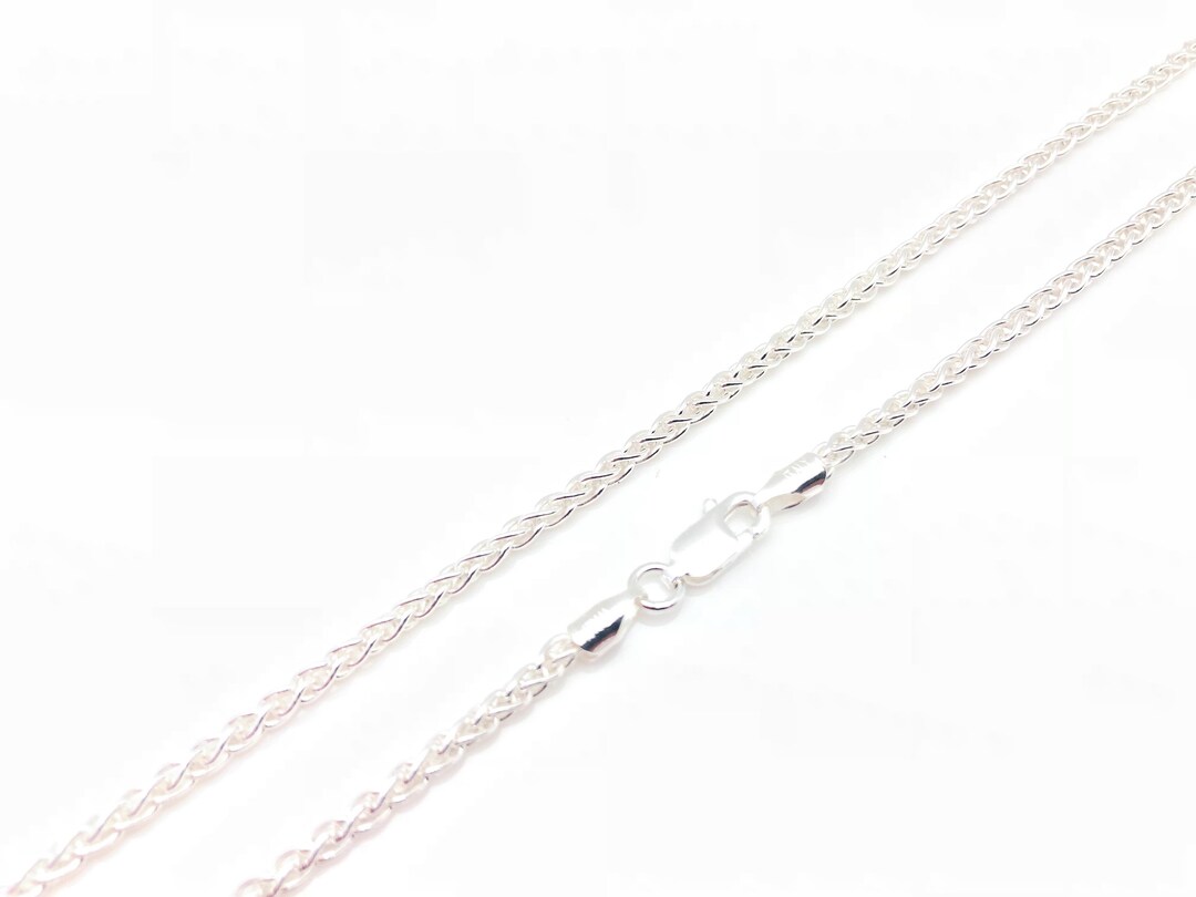Silver Wheat Chain 2.5mm // Wheat Chain 060 // Medium Size Pendant ...