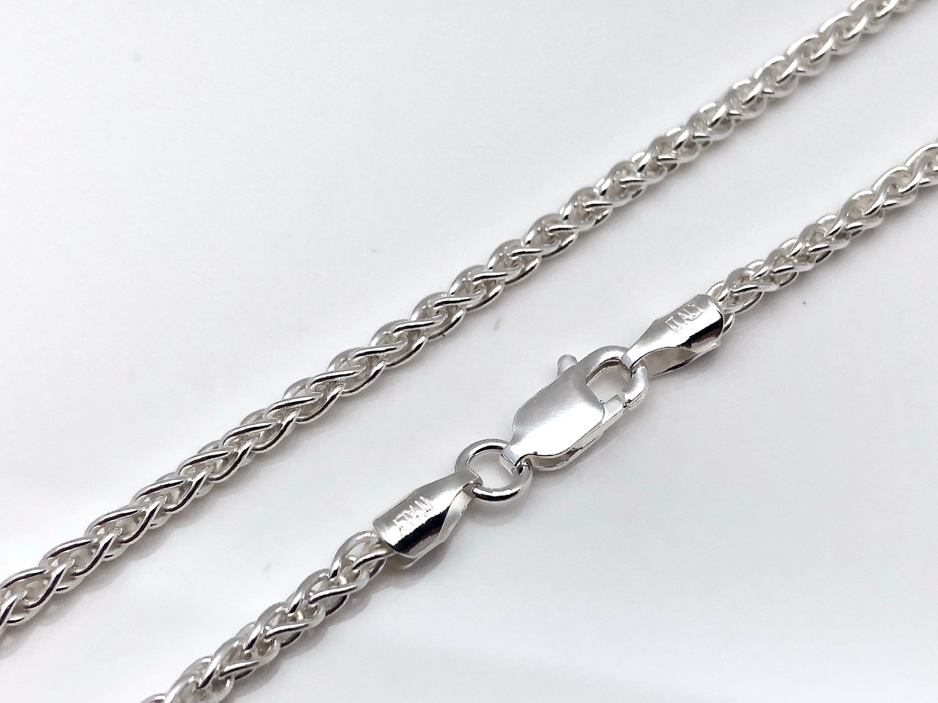 Silver Wheat Chain 2.5mm // Wheat Chain 060 // Medium Size Pendant ...