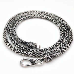Foxtail Necklace // 3mm Bali Foxtail Chain // 925 Sterling Silver ...