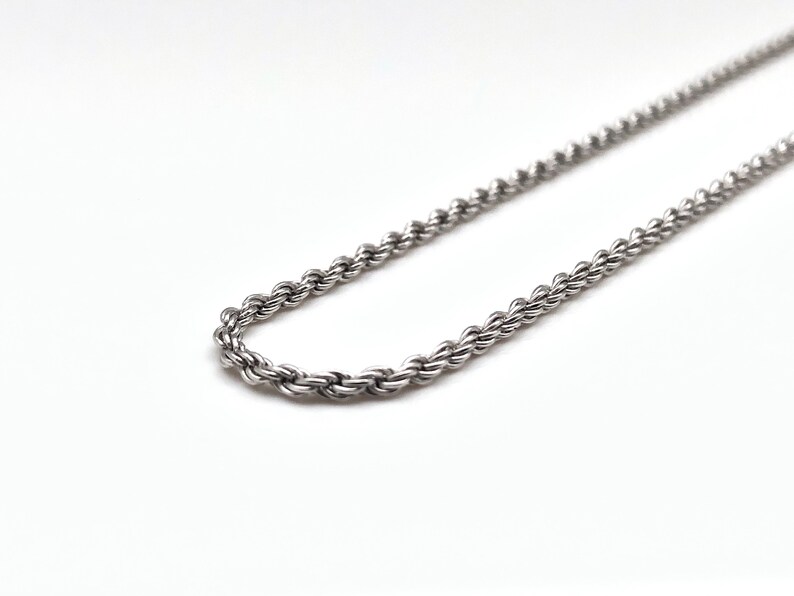 Rhodium Plated Silver Rope Chain // 1.6mm 035 Rope Chain // - Etsy