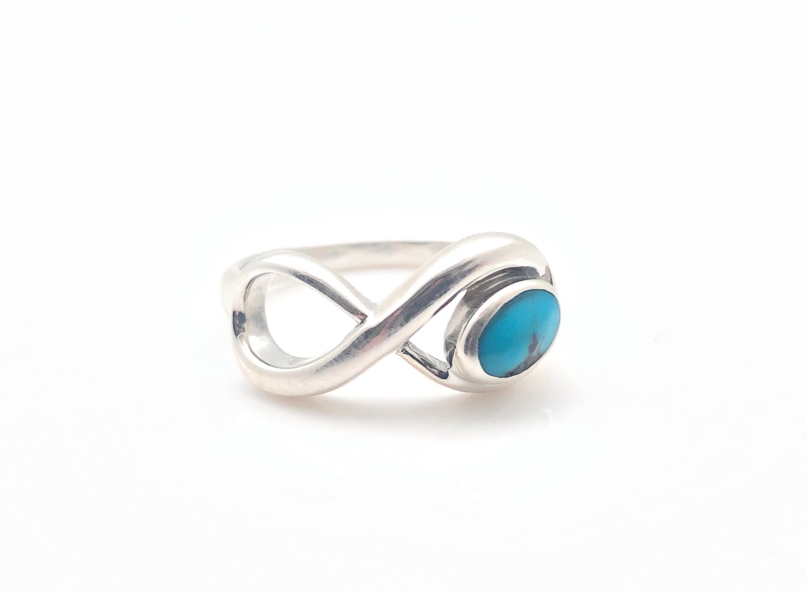 Infinity Design Turquoise Ring Size 7 8 9 // 925 Sterling - Etsy