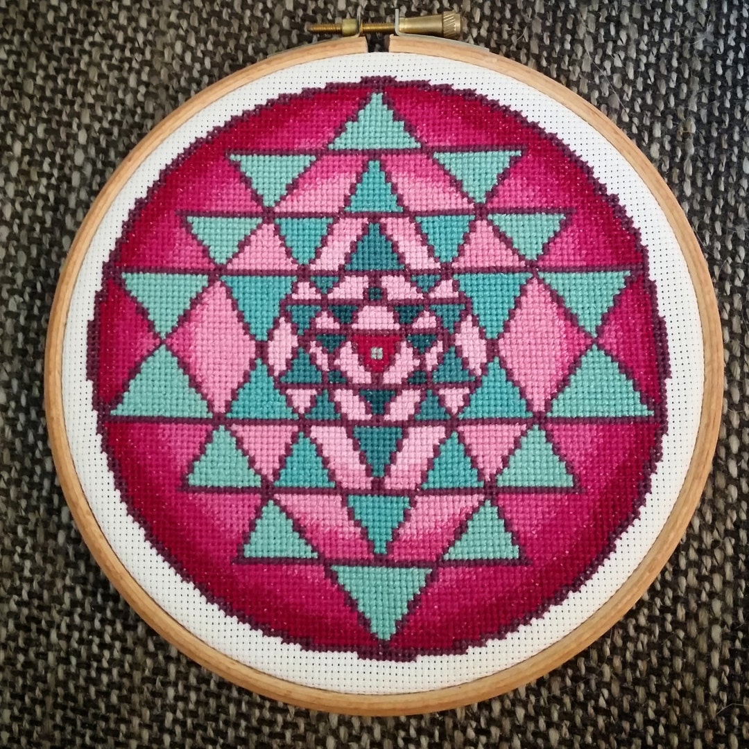 Sri Yantra digital Pattern Cross Stitch Pattern Mandala - Etsy