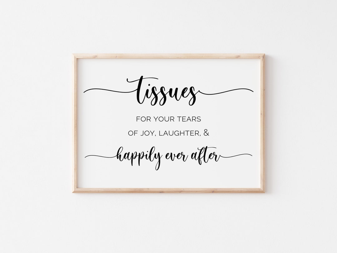 For Your Happy Tears Sign, Digital Printable, Tissues Wedding Sign, for ...