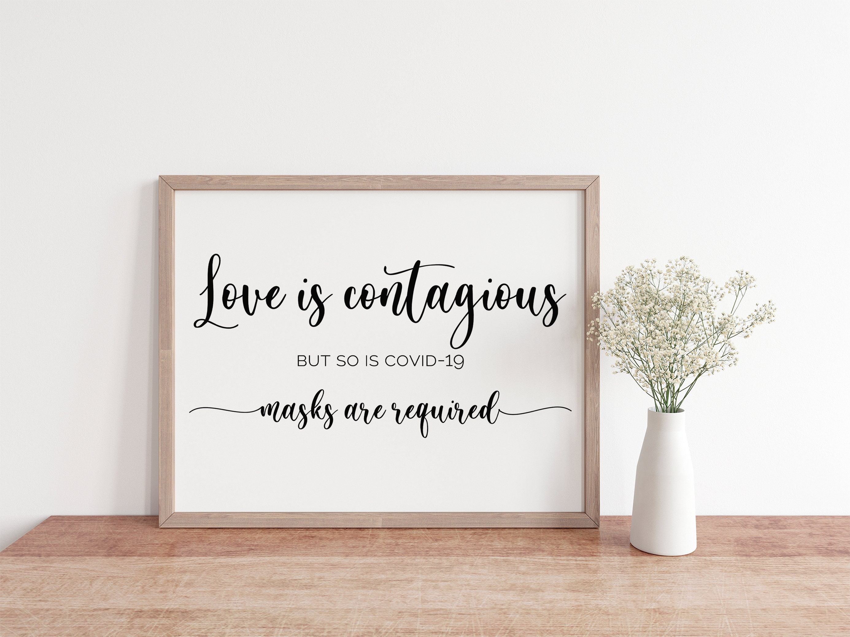 Love Is Contagious Digital Printable Covid Wedding Sign | Etsy