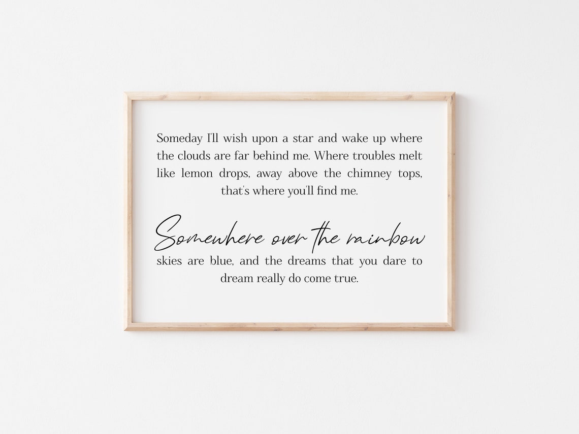 Somewhere Over the Rainbow, Digital Printable, Baby Boho Nursery Wall ...