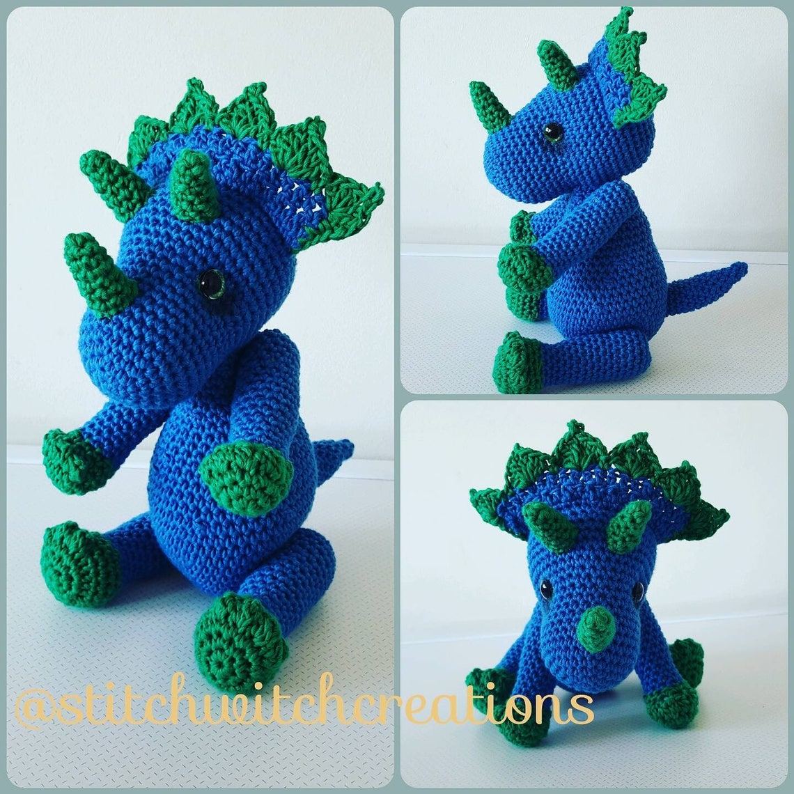 TILLY THE TRICERATOPS Crochet Pattern - Amigurumi Pdf Instant Download ...
