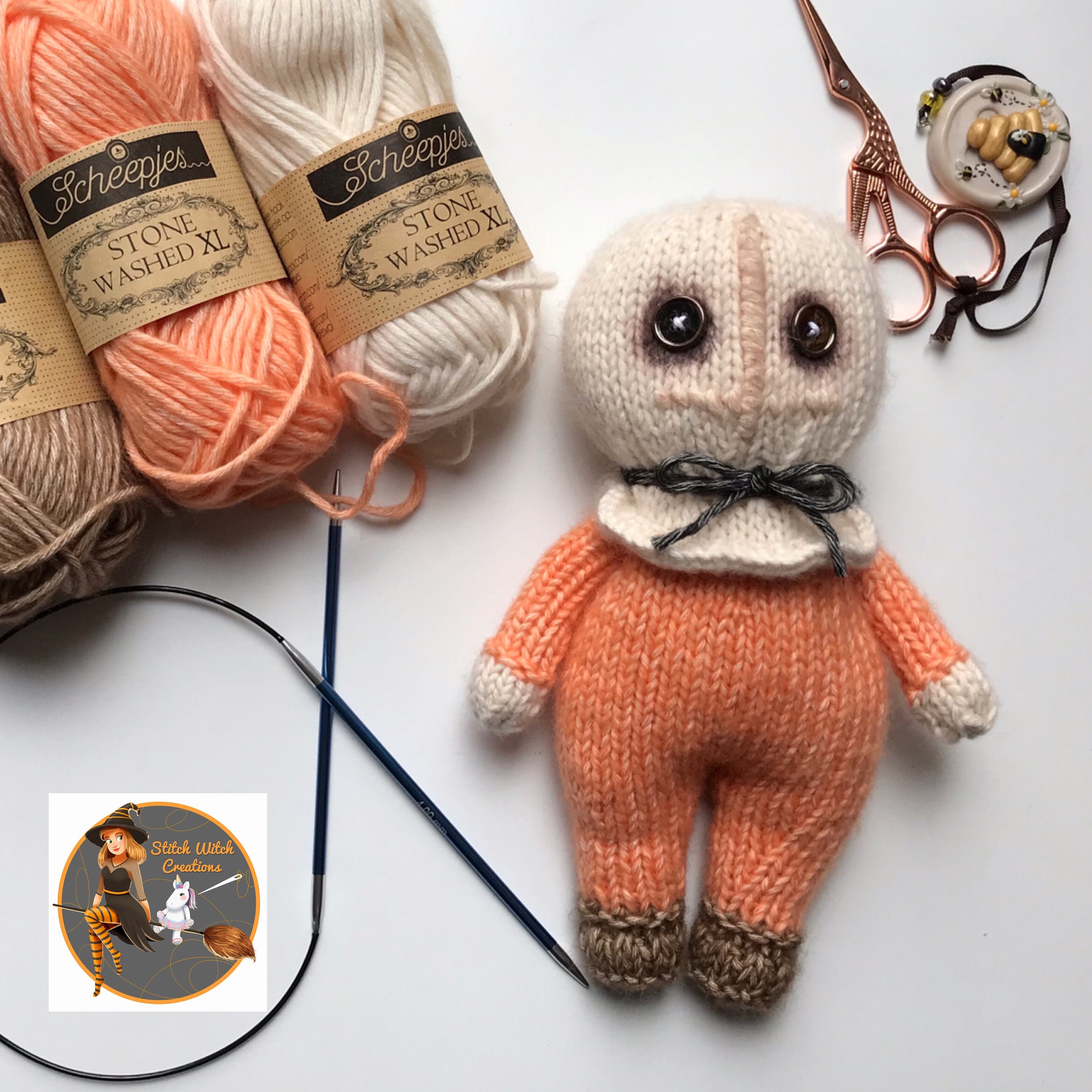 Halloween Man Knitting Pattern: SWC Sam Knitted Toy (PDF Download ...