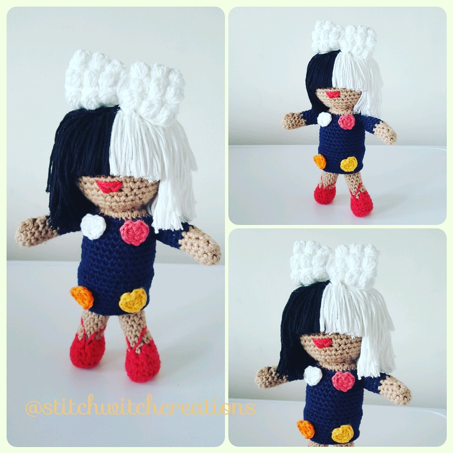 Sia Inspired Crochet Doll Pattern Amigurumi PDF Instant - Etsy UK