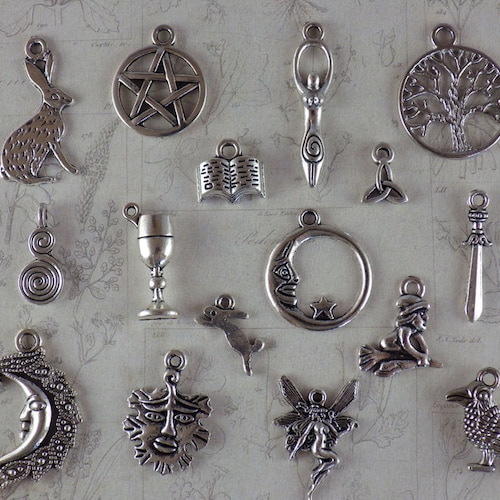 20 X Mixed Pagan Charms Pendants Silver Wicca Wiccan Gothic - Etsy UK