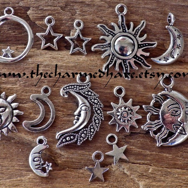Sun and Moon Charm - Etsy