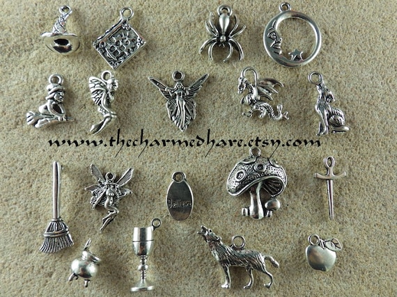 18 X Fairy Tale & Fantasy Mixed 3D Charms Set Silver | Etsy UK