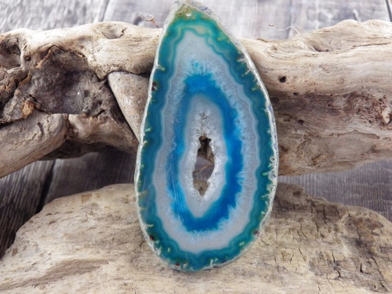 Large Turquoise Blue Agate Druzy Quartz Geode Slice Pendant 94x48mm Semi Precious Gemstone Cabochon Loose Stone Jewellery Making S2 Etsy