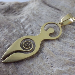 Gold Pagan Fertility Goddess Charm Pendant, 45x12mm Celtic Wiccan ...
