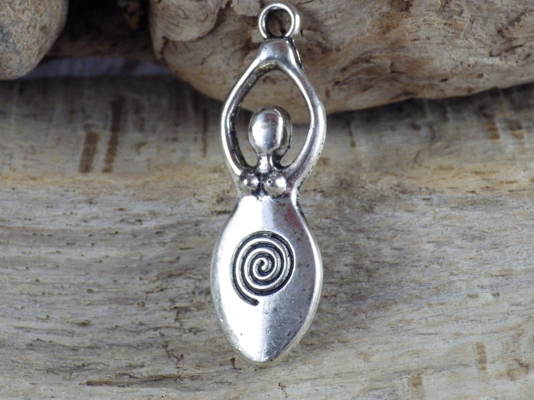 Pagan Goddess Charms Pendants, 40x13mm Silver Wiccan Charms, Fertility ...
