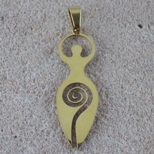 Gold Pagan Fertility Goddess Charm Pendant, 45x12mm Celtic Wiccan ...