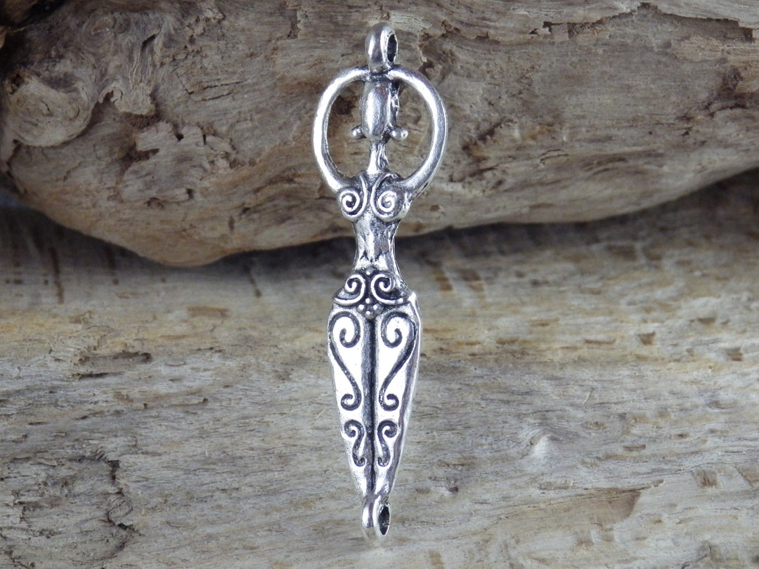 Pagan Goddess Charms Pendants, 40x12mm Silver Connectors, Wiccan ...