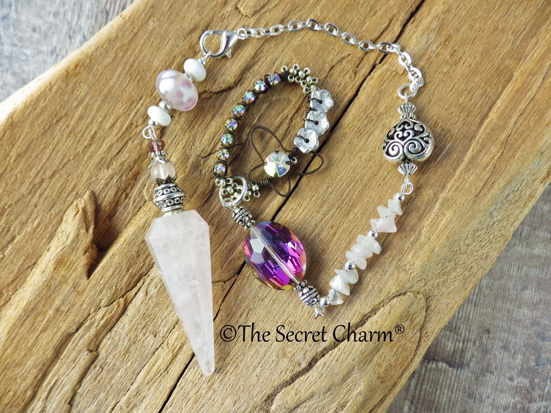 Divination Pendulum, Rose Quartz Scrying Pendant, One of A Kind ...
