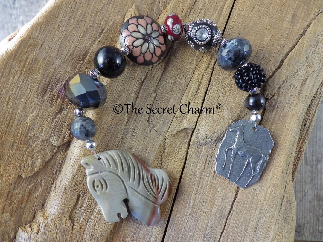 Goddess Rhiannon Pagan Prayer Beads, Epona Witches Ladder, Labradorite ...