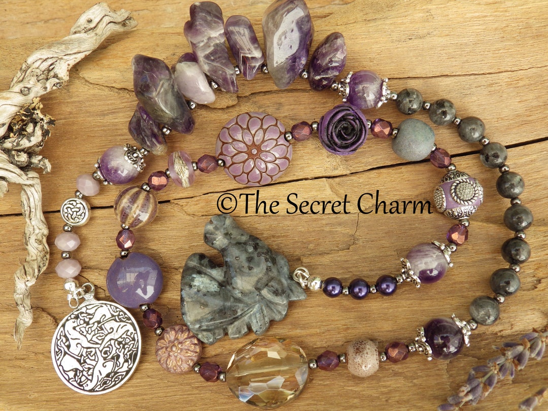 Goddess Epona Rhiannon Pagan Prayer Beads, Triple Horse Wiccan Rosary ...