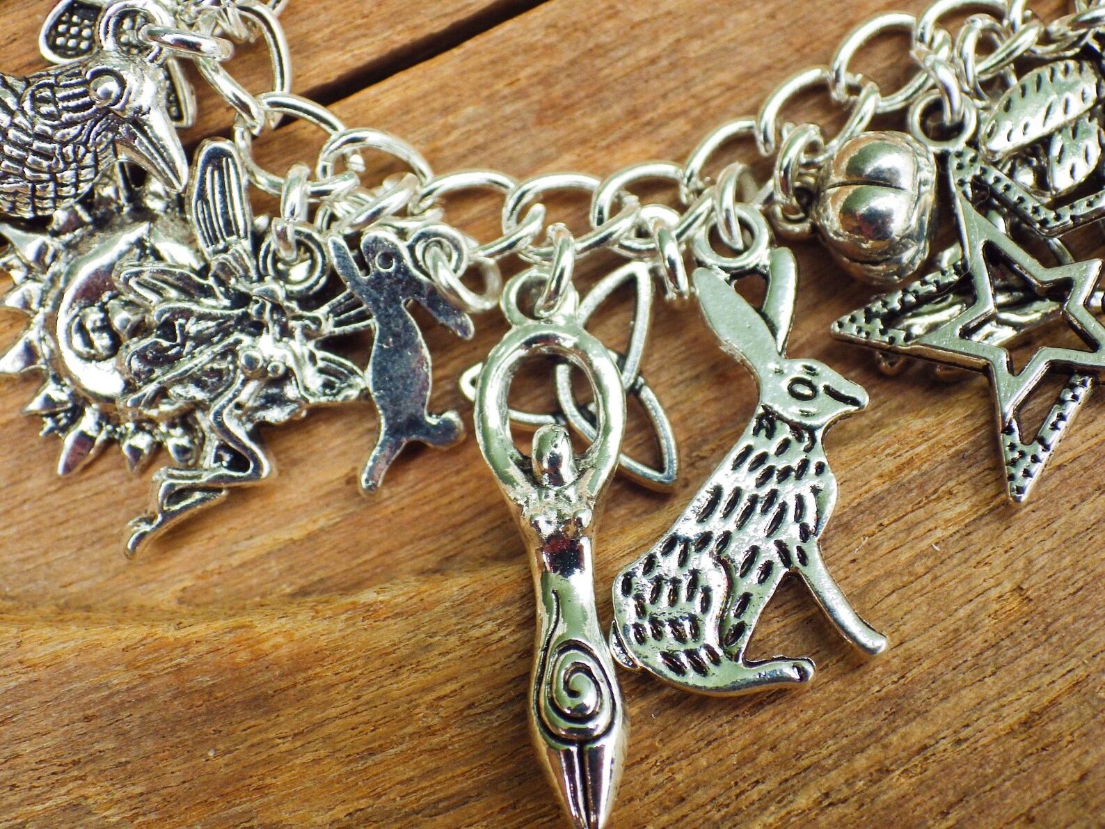 Pagan Wiccan Witch's Charm Bracelet Loaded Silver Plated - Etsy