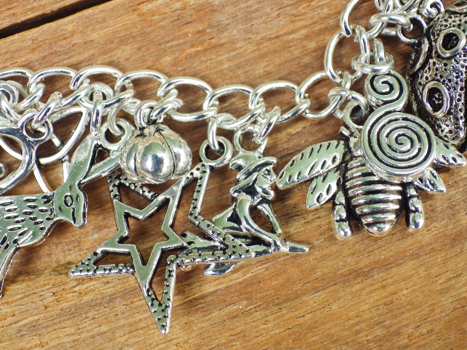 Pagan Wiccan Witch's Charm Bracelet, Loaded Bracelet, Goddess ...