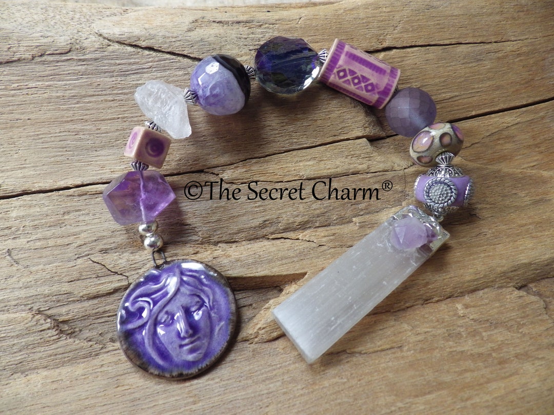 Hekate Hecate Pagan Prayer Beads, Handmade Wiccan Gemstone Crystal ...