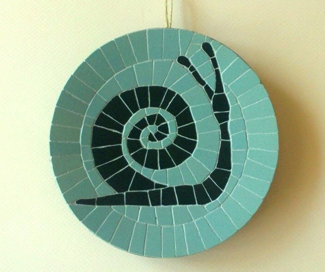 Round Mosaic Wall Hanging Art With Abstract Snail Pattern - Etsy