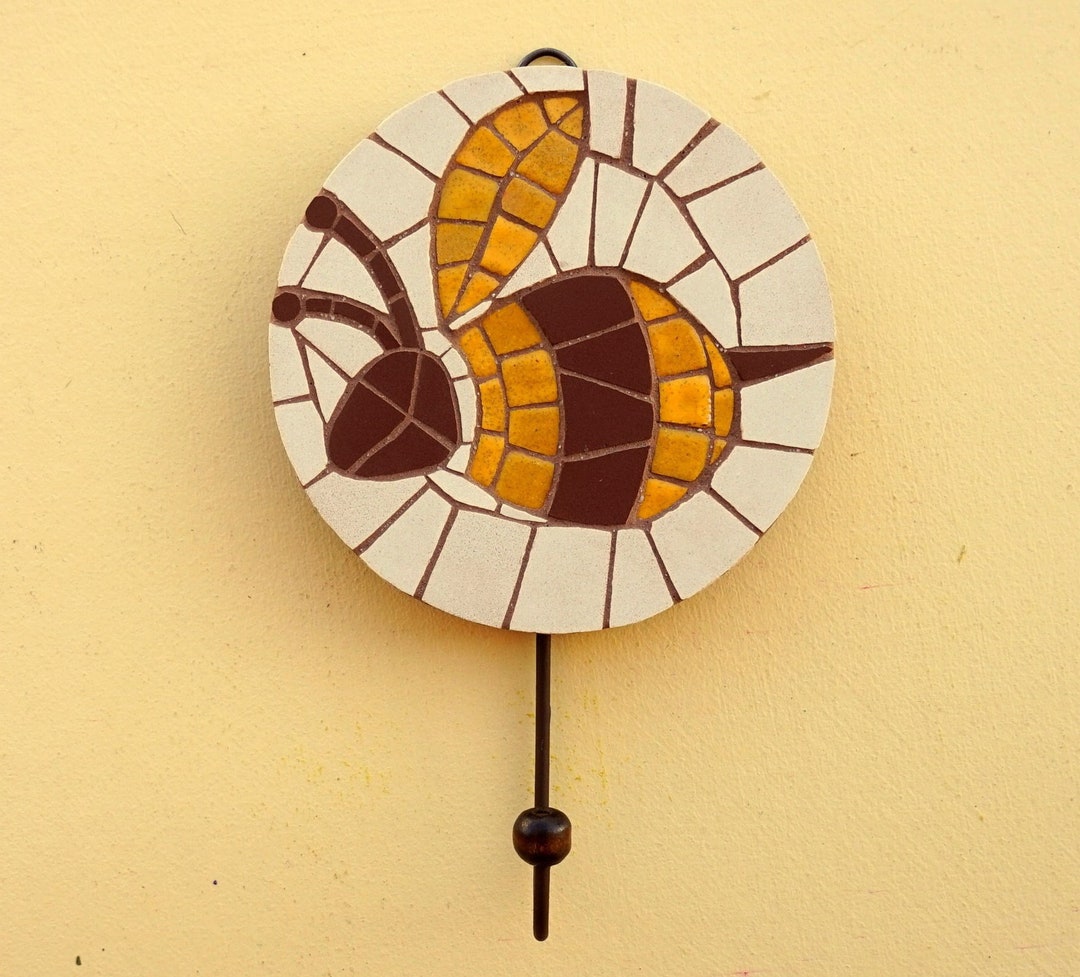 Decorative Mosaic Hanging Hook With Abstract Bee Pattern - Etsy