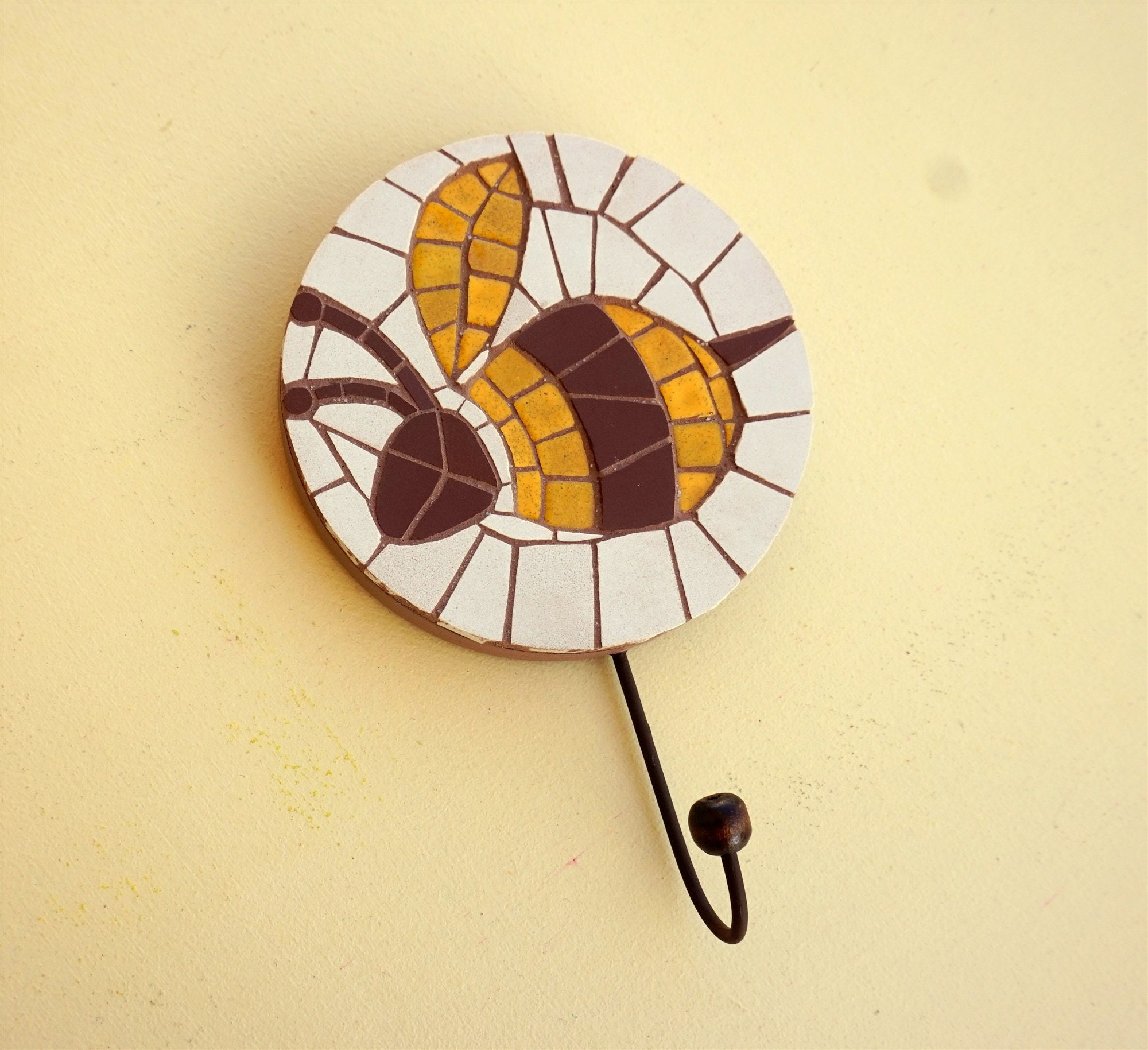 Decorative Mosaic Hanging Hook With Abstract Bee Pattern - Etsy