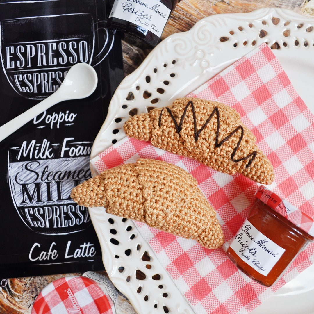 Crochet Croissant, Croissant With Chocolate, Dessert, Breakfast, Fruit ...