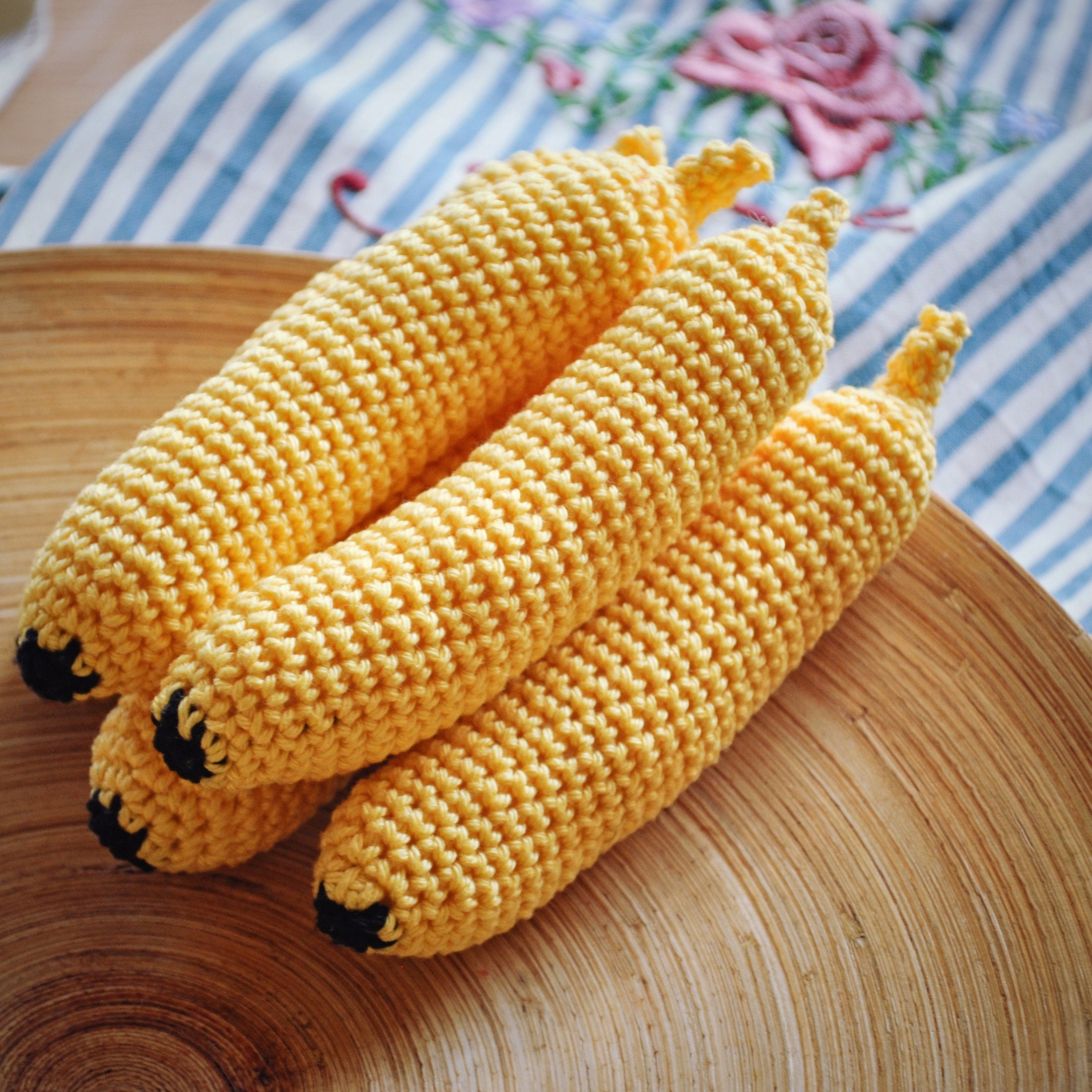 Crochet banana 1 piece 100% cotton crochet fruit | Etsy