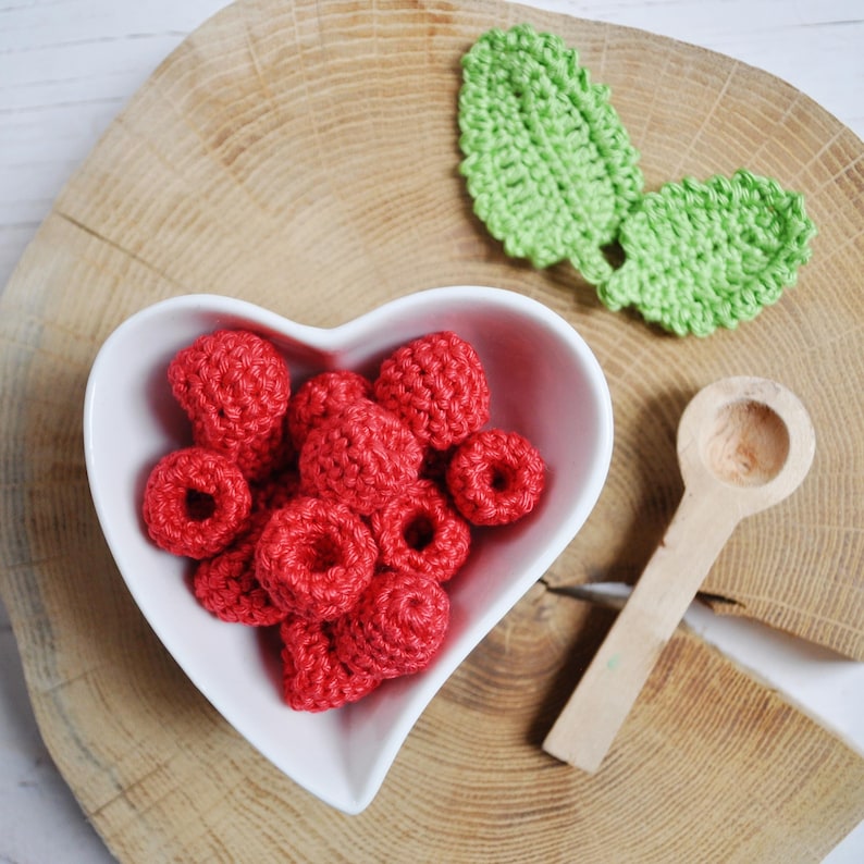 Crochet Red Raspberries 5 Pieces Crochet Fruits Crochet | Etsy