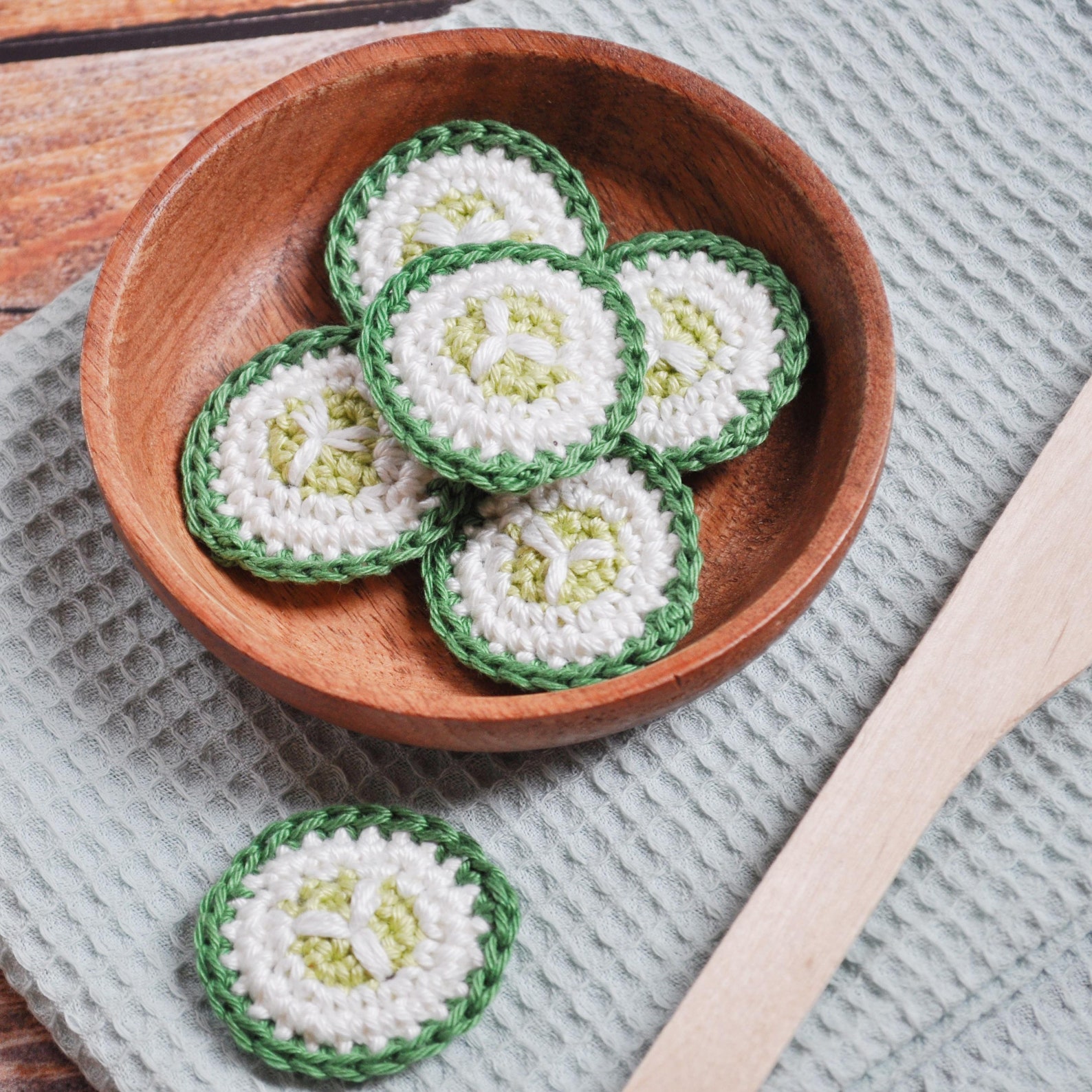 Crochet Cucumber Slice Dinner Lunch Montessori Amigurumi | Etsy
