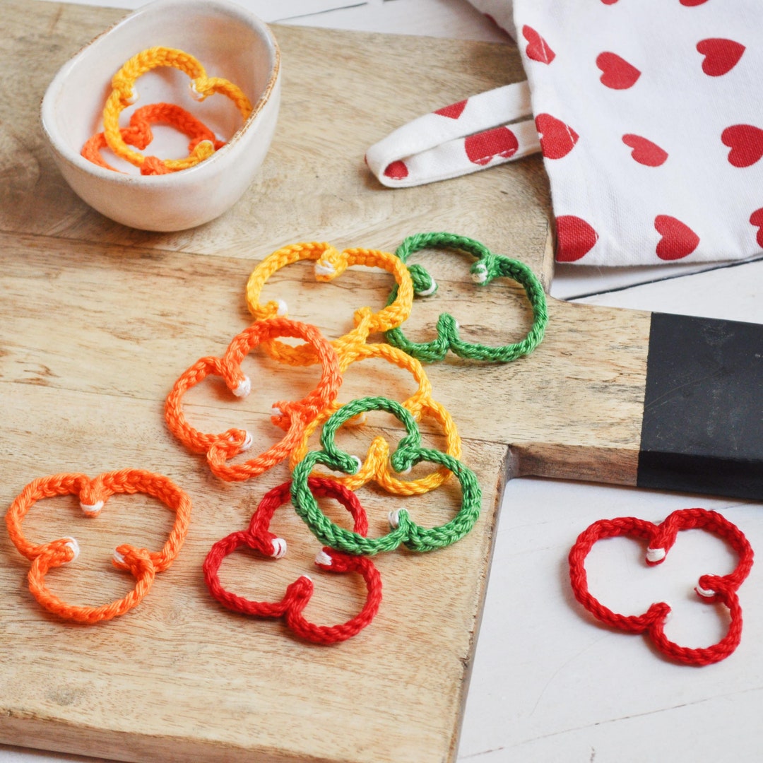 Crochet Peppers Slice - Red, Green, Orange and Yellow, Montessori ...