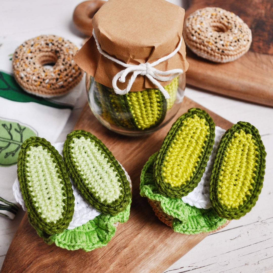 Tranche de concombre au crochet, cornichon, cornichons, concombres à ...