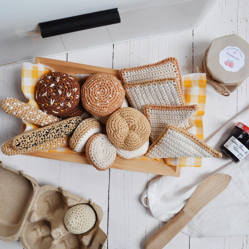Crochet Bread Set 12 Pcs Toast Croutons Baguette Bakery - Etsy