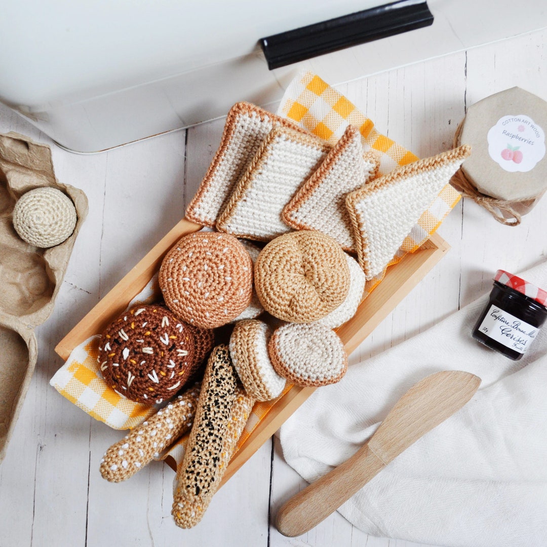 Crochet Bread Set: 12-piece Pretend Play Food - Etsy