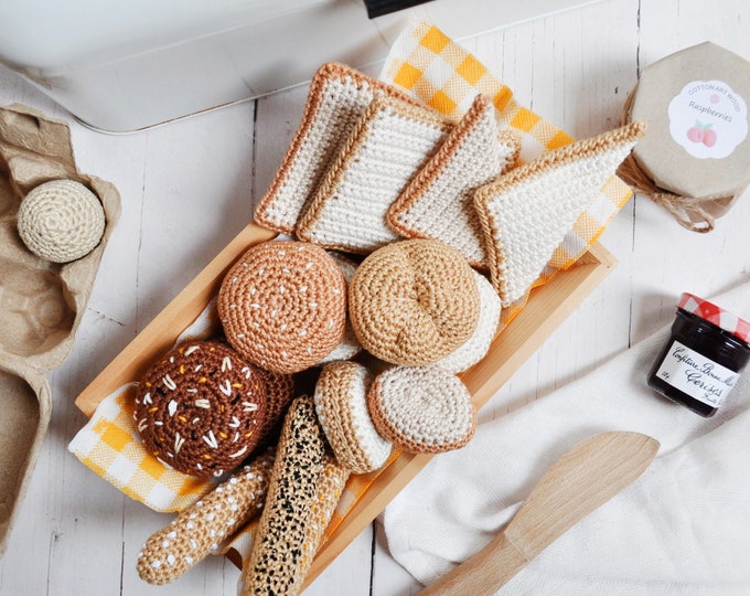 Crochet Bread Set - 12 Pcs, Toast, Croutons, Baguette, Bakery ...