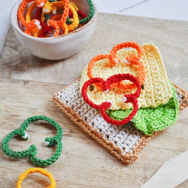 Crochet Peppers Slice Red Green Orange and Yellow - Etsy
