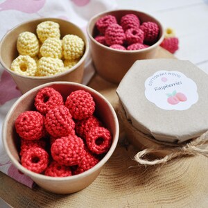 Crochet Red Raspberries 5 Pieces, Crochet Fruits, Crochet Food ...