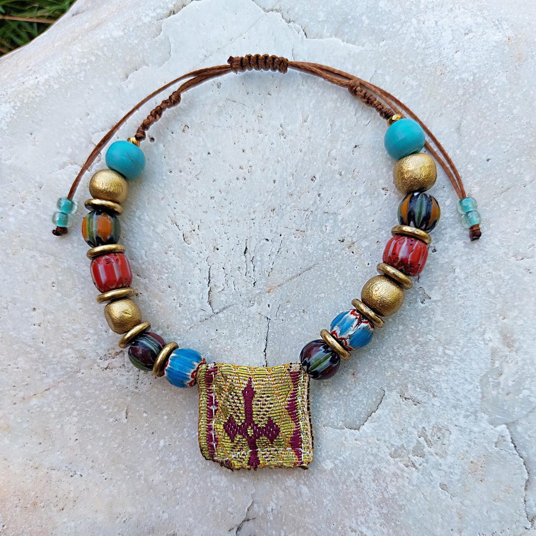 Unique Handmade Greek Talisman Amulet Bracelet With Colorful Nepalese ...