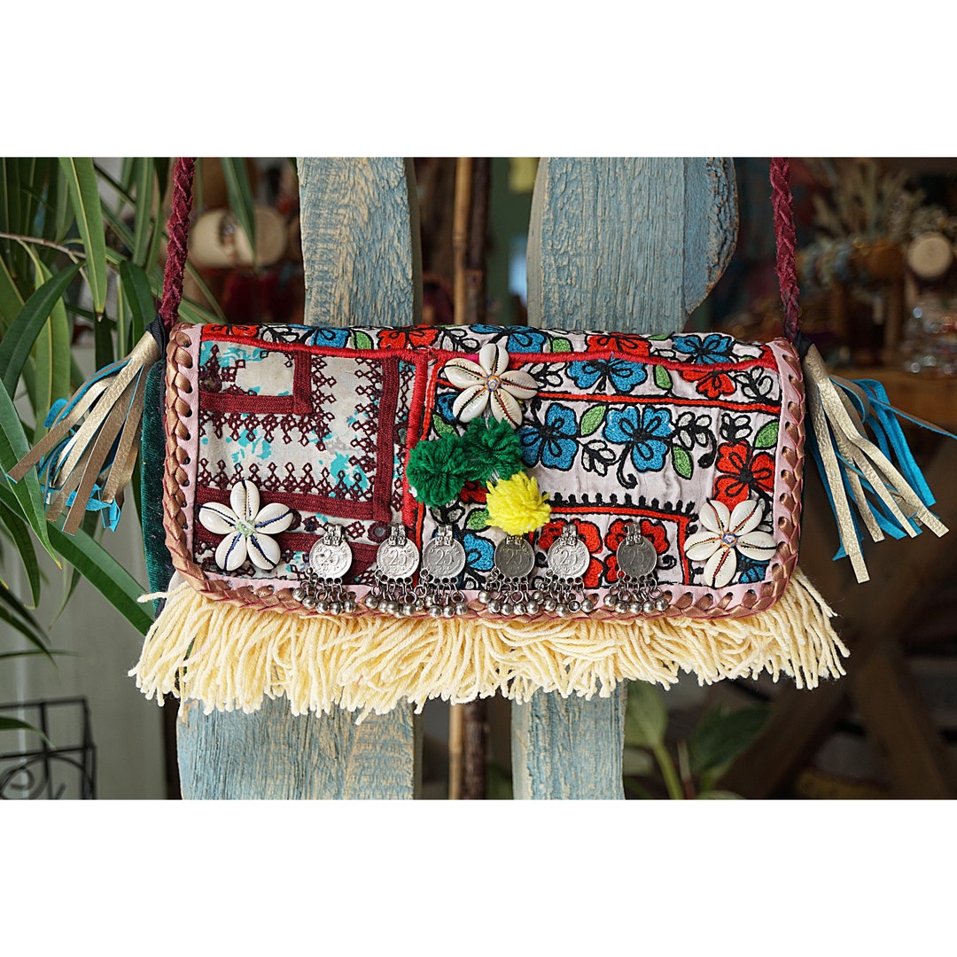 Embroidered Vintage Textile Clutch: Indian Banjara Boho Bag - Etsy