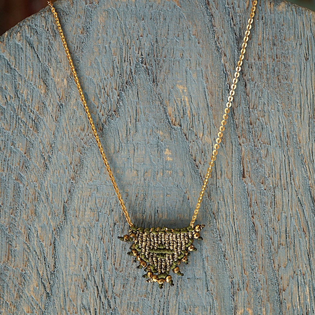 Boho Macrame Talisman Chain, Eclectic Necklace, Minimalist Jewelry ...