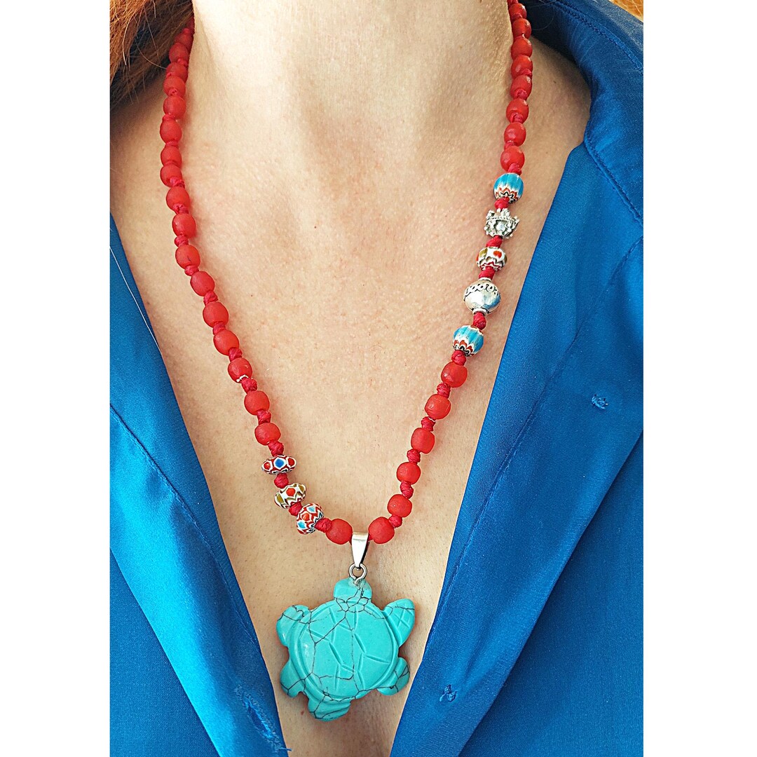 Boho Tortoise Pendant Necklace, Symbol of Knowledge, Wisdom and Luck ...