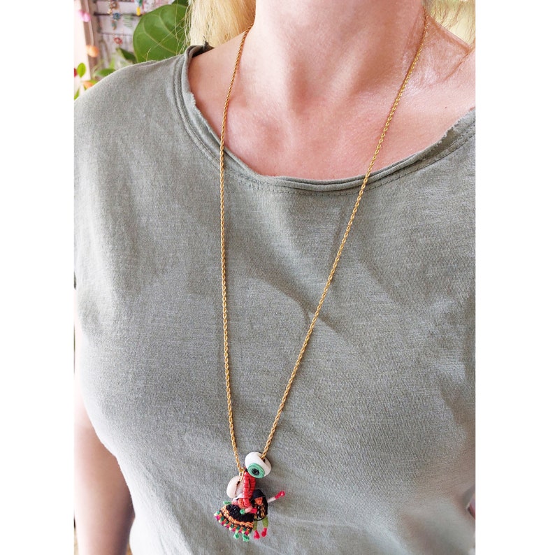 Worry Doll Chain Necklace, Unique Necklace for Women, Birthday Gift - Etsy