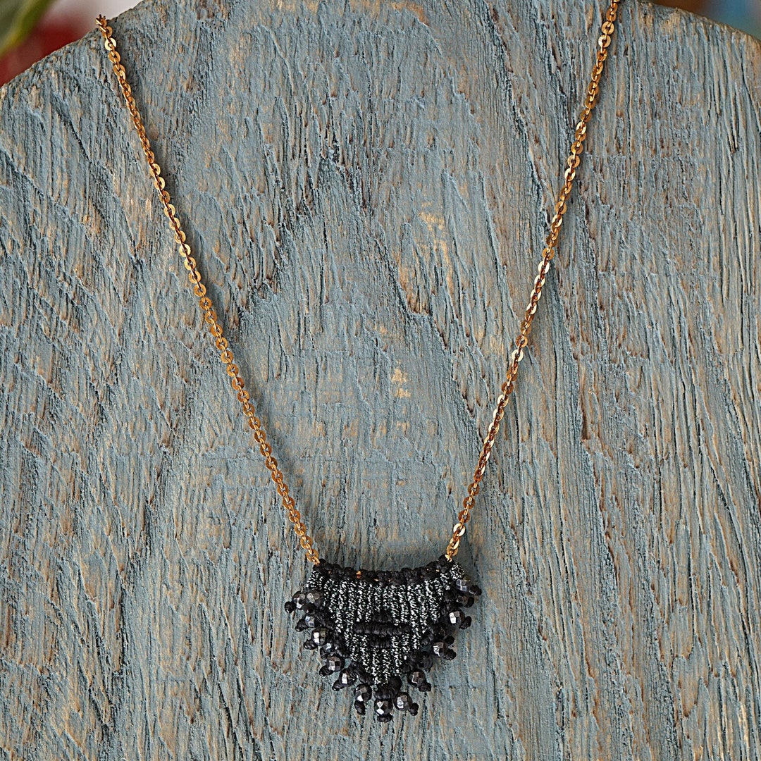 Boho Macrame Talisman Chain, Eclectic Necklace, Minimalist Jewelry ...