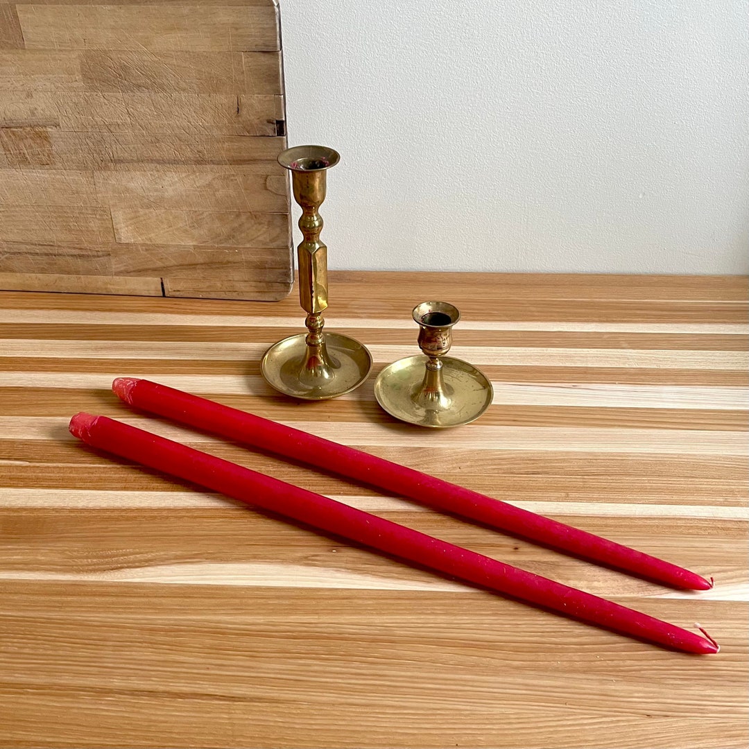 Extra Long Vintage Taper Candles in Crimson Red | 18 Inch Long Red ...