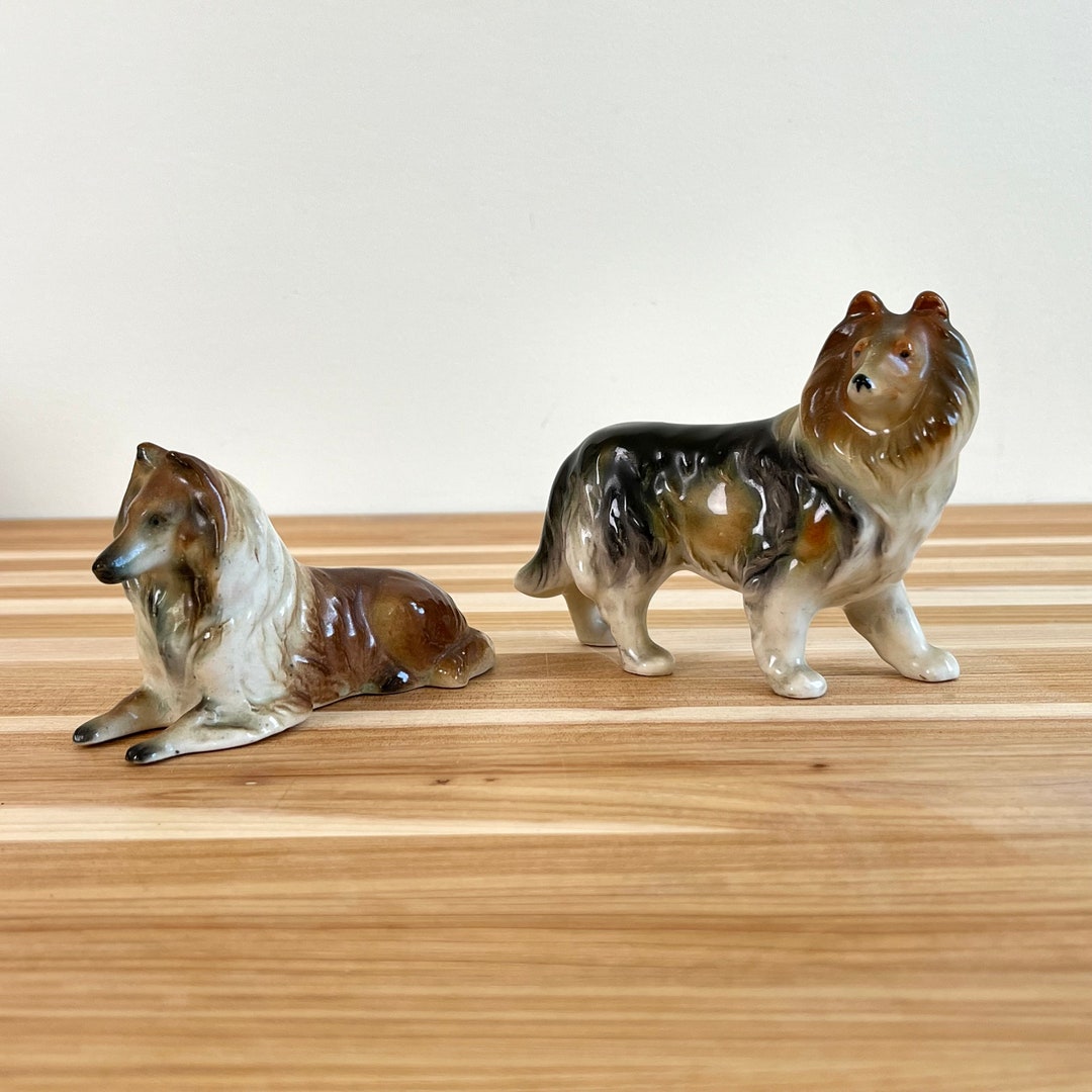 Collection of Midcentury Porcelain Collie / Sheltie Figurines ...