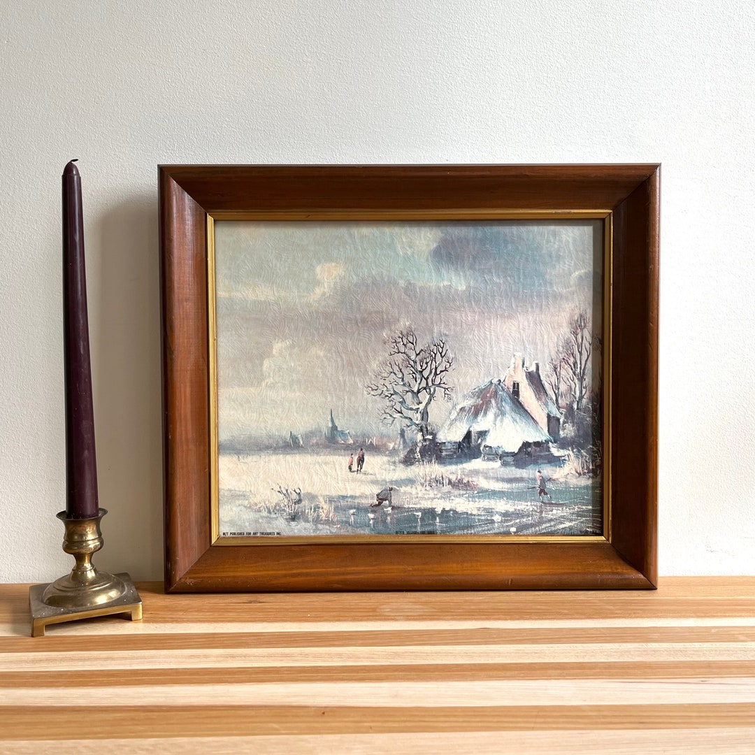 Framed 1960s Dutch Lithograph - "dutch Village" by Van Dorn | Winter ...